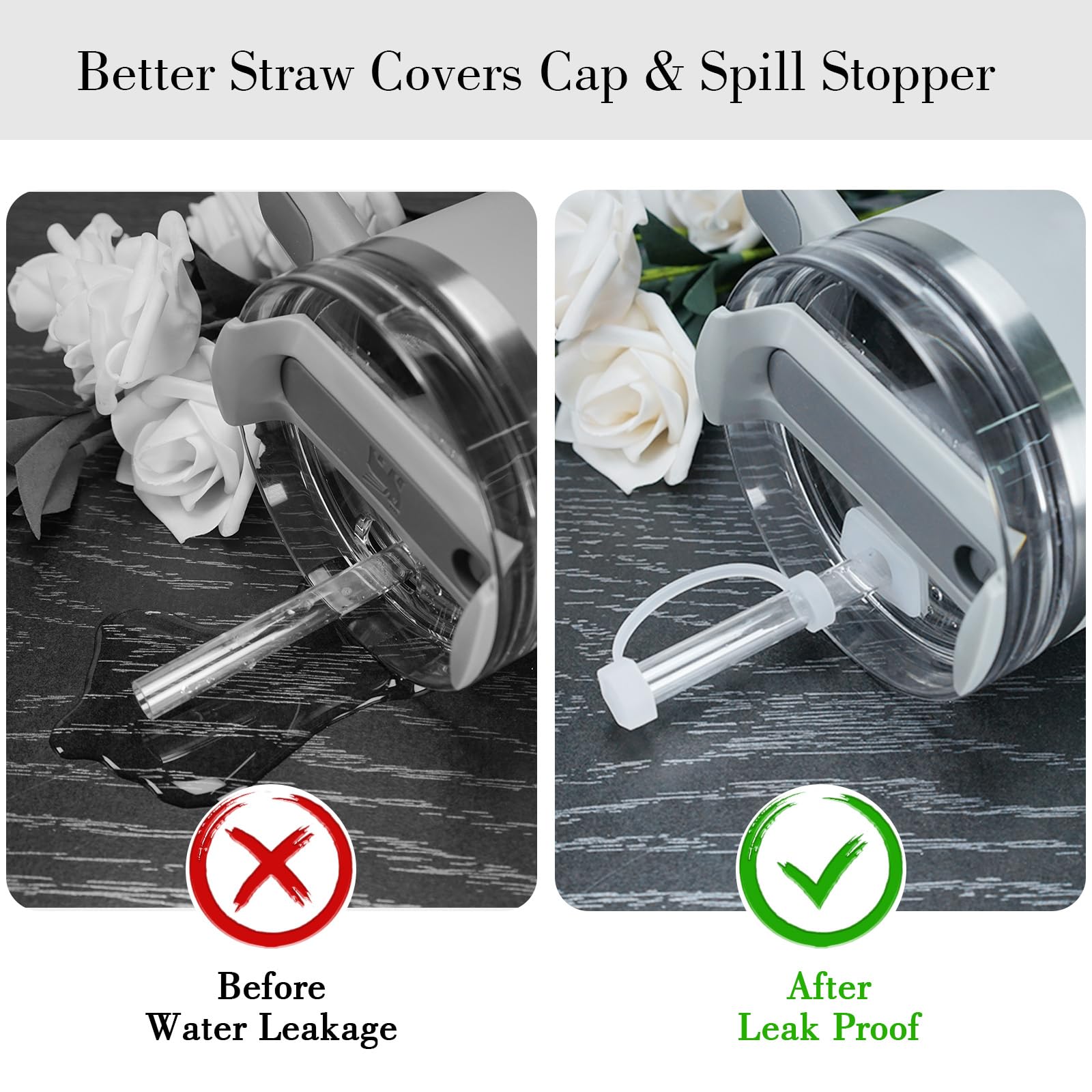 Water Bottle Carrier Bag Compatible with Stanley 40oz Tumbler with Handle, Stanley cup accessories Silicone Spill leak Stopper Set of 3,with Adjustable Shoulder Strap for Hiking Travelling Camping