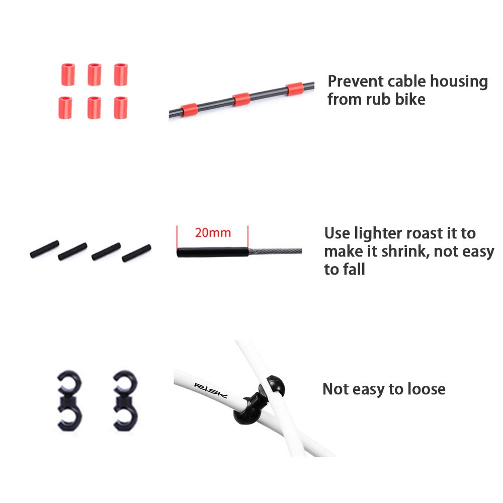 Wolfride Bicycle Cables and Housing Set Bike Cable Kit for Road Bike Mountain Bike
