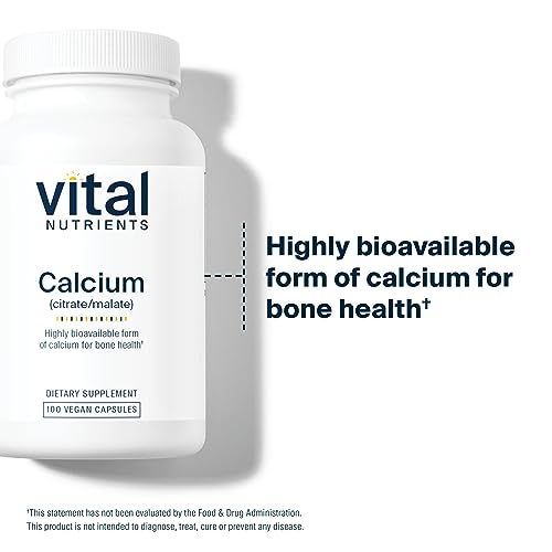 Vital Nutrients Calcium Citrate and Malate Complex 150mg | Vegan Supplement | Support Bone Strength, Muscle and Cardiovascular Health* | Gluten, Dairy and Soy Free | 100 Capsules