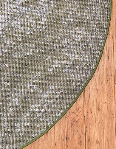 Unique Loom Richmond Collection Area Rug - Medallion (3' 3" Round, Green/ Ivory)
