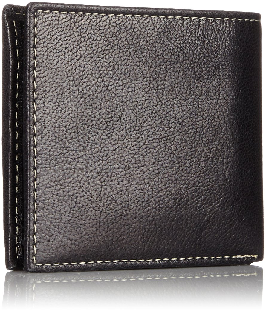 Timberland Men's Leather Passcase Trifold Wallet Hybrid, Black (Hundson), One Size