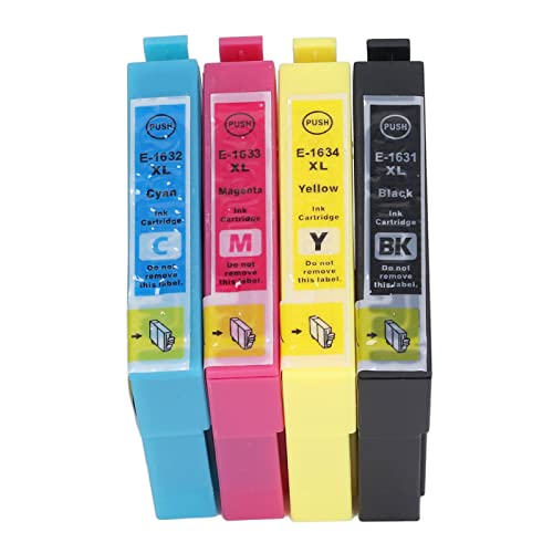 YEmirth 4Pcs Ink Cartridge BK C M Y Smoothly Ink Output Clear Fadeless Print Printer Cartridge with Ink for Workforce WF 2010W
