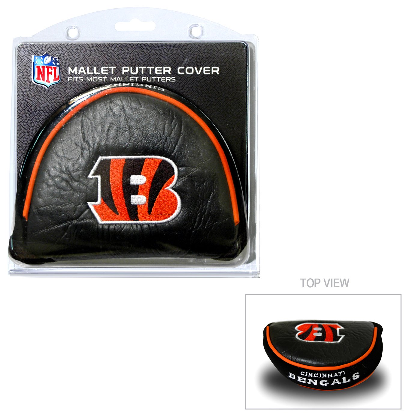 Team Golf NFL Cincinnati Bengals Golf Mallet Putter Cover Golf Club Mallet Putter Headcover, Fits Most Mallet Putters, Scotty Cameron, Daddy Long Legs, Taylormade, Odyssey, Titleist, Ping, Callaway