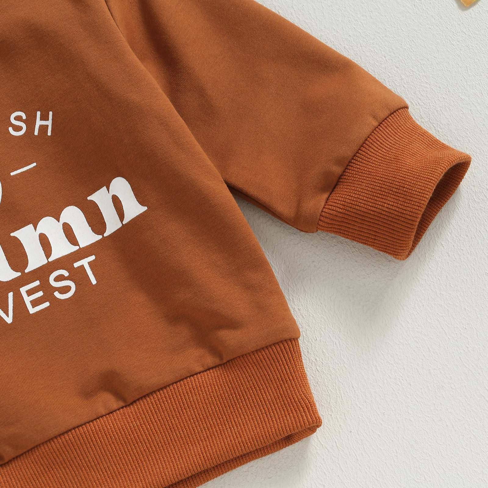 Toddler Baby Boy Halloween Outfits Tracksuit Pumpkin Print Long Sleeve Sweatshirt Elastic Pants Cute Infant Fall Clothes (Earthy Yellow, 18-24 Months)