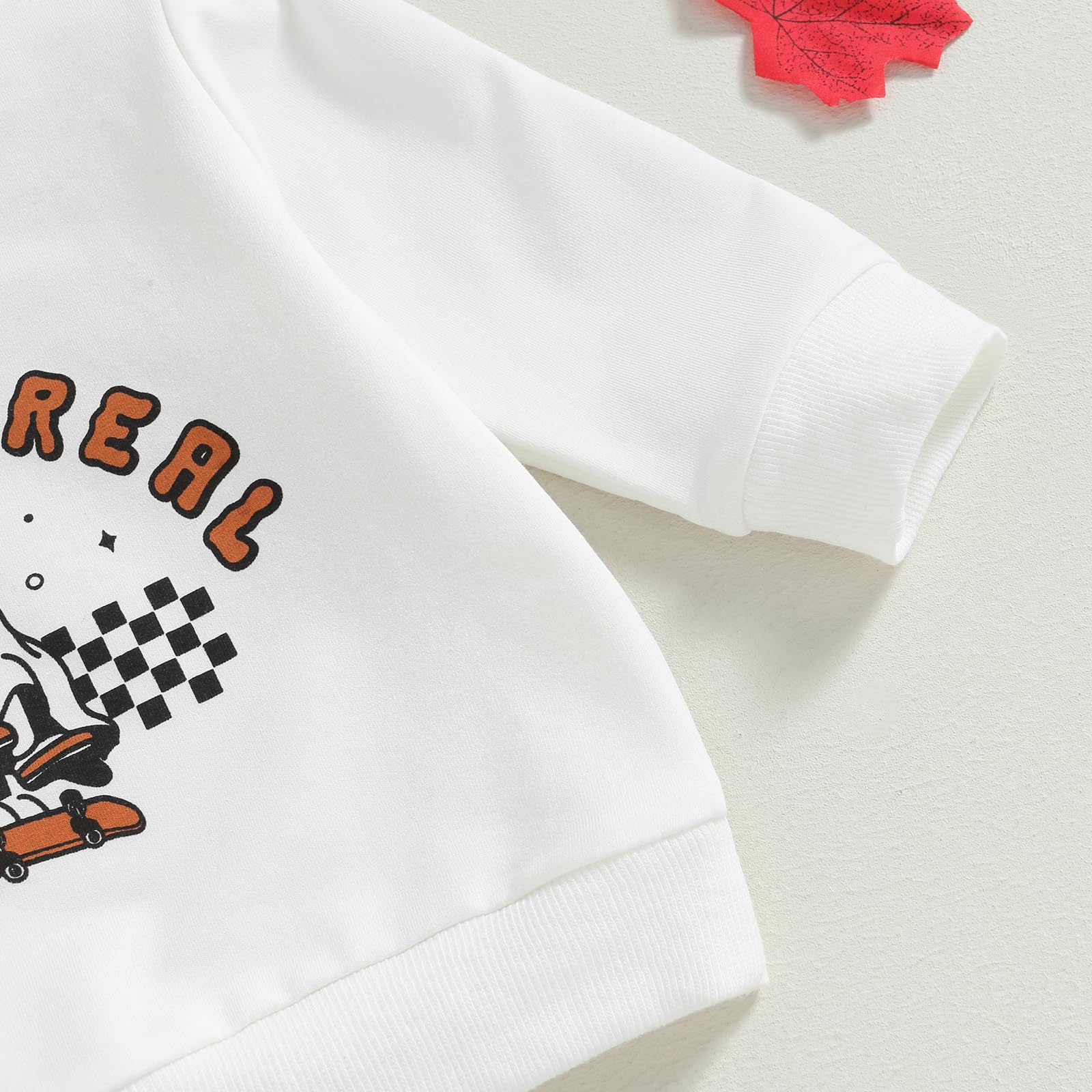 Toddler Baby Boy Halloween Outfit Ghost Print Sweatshirt Tops Checkerboard Pants Set Cute Infant Newborn Fall Clothes (White, 12-18 Months)