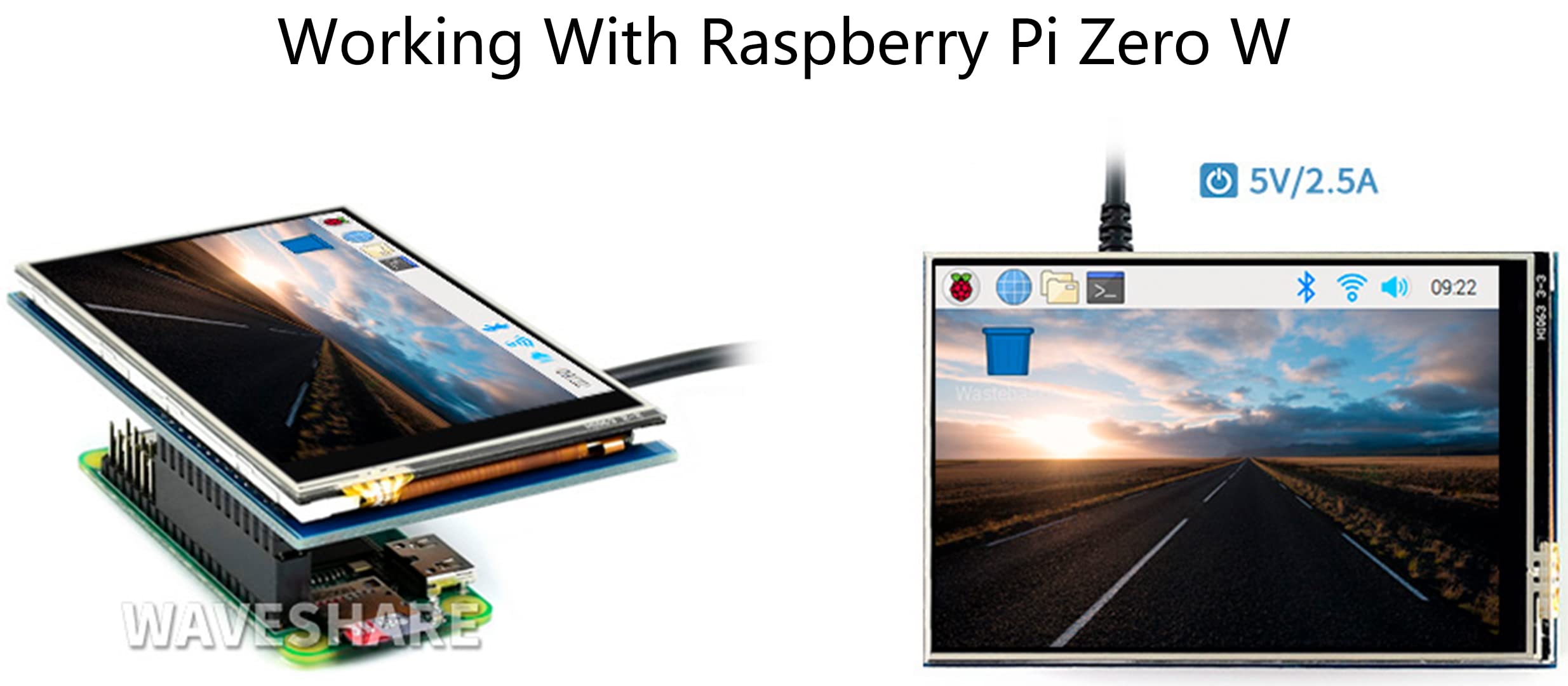 waveshare 3.5 inch Resistive Touch Screen IPS LCD 480x320 Hardware Resolution XPT2046 Controller for Any Revision of Raspberry Pi (4B/3B+/3B/2B/A+/B+)