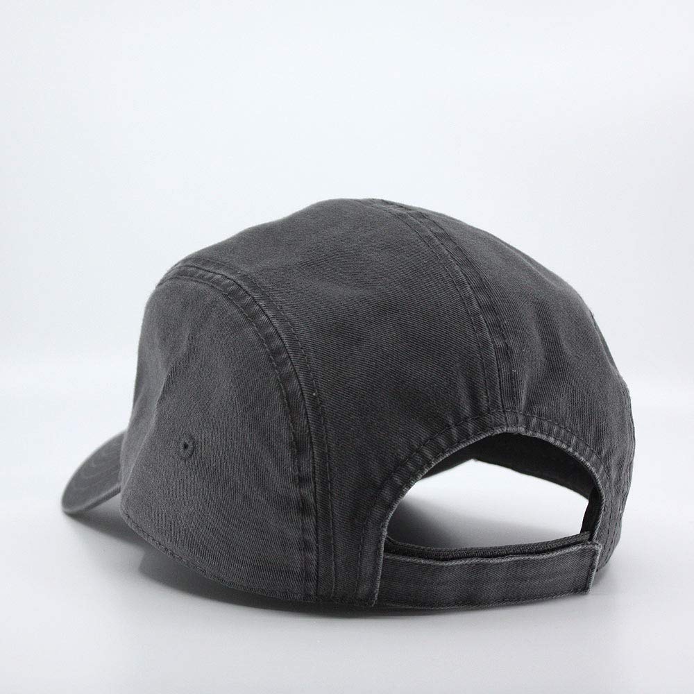Washed Cotton Twill Five Panel Adjustable Camper Caps (Olvie Green)