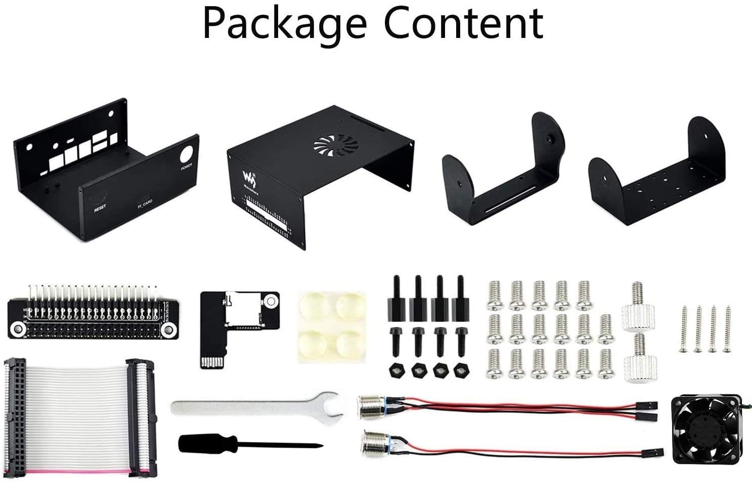 waveshare Metal Case (C) Enclosure with Fan for Jetson Nano Developer Kit and B01 Version with Camera Holder,Reset,Power Buttons Compatible IMX219 Series Camera,Wireless-AC8265