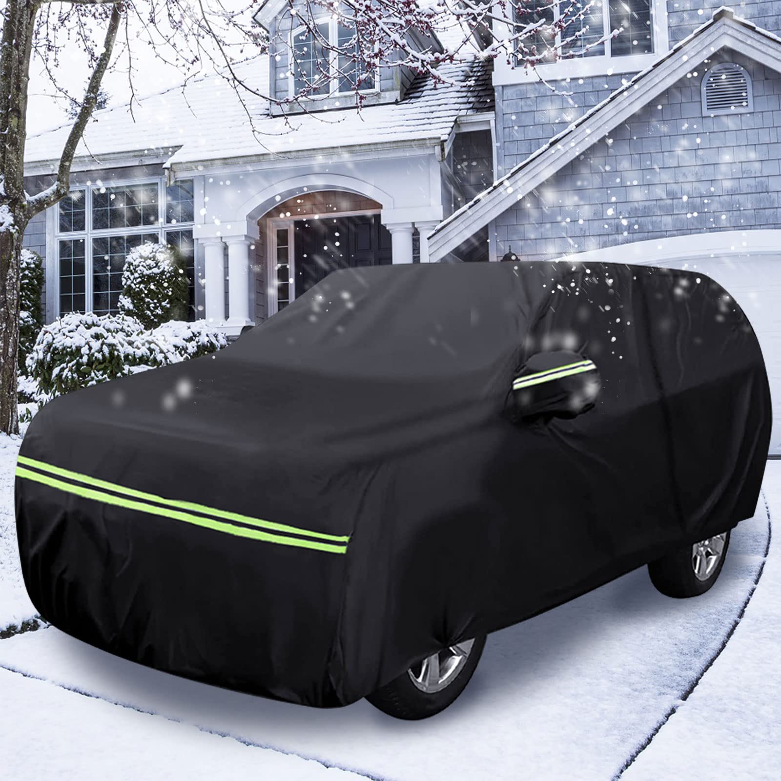 Waterproof Car Covers Replace for 2010-2024 GMC Terrain, 210T& Cotton Liner All Weather Custom-fit Car Cover with Zipper Door & Windproof Bands for Snow Rain Dust Hail Protection