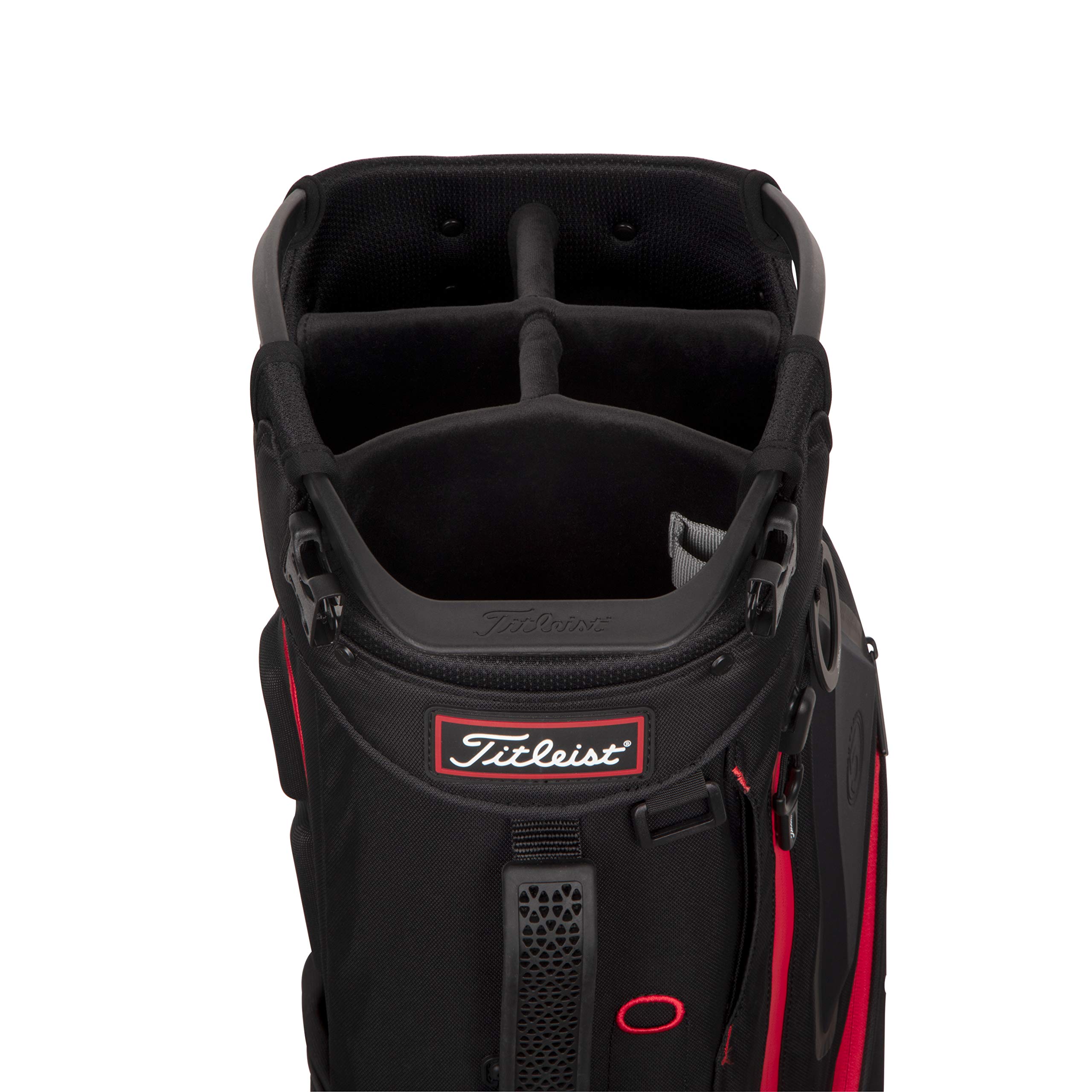 Titleist - Hybrid 5 Golf Bag - Black/Black/Red, 4.6 lbs