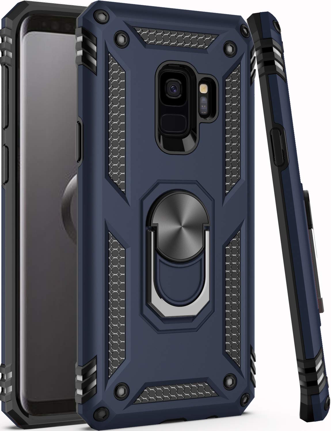 ZADORN Galaxy S9 Case, 15ft Drop Tested,Military Grade Heavy Duty Protective Cover with Hard PC and Soft Silicone Kickstand Phone Case for Samsung Galaxy S9 (Small Size 5.8") Blue