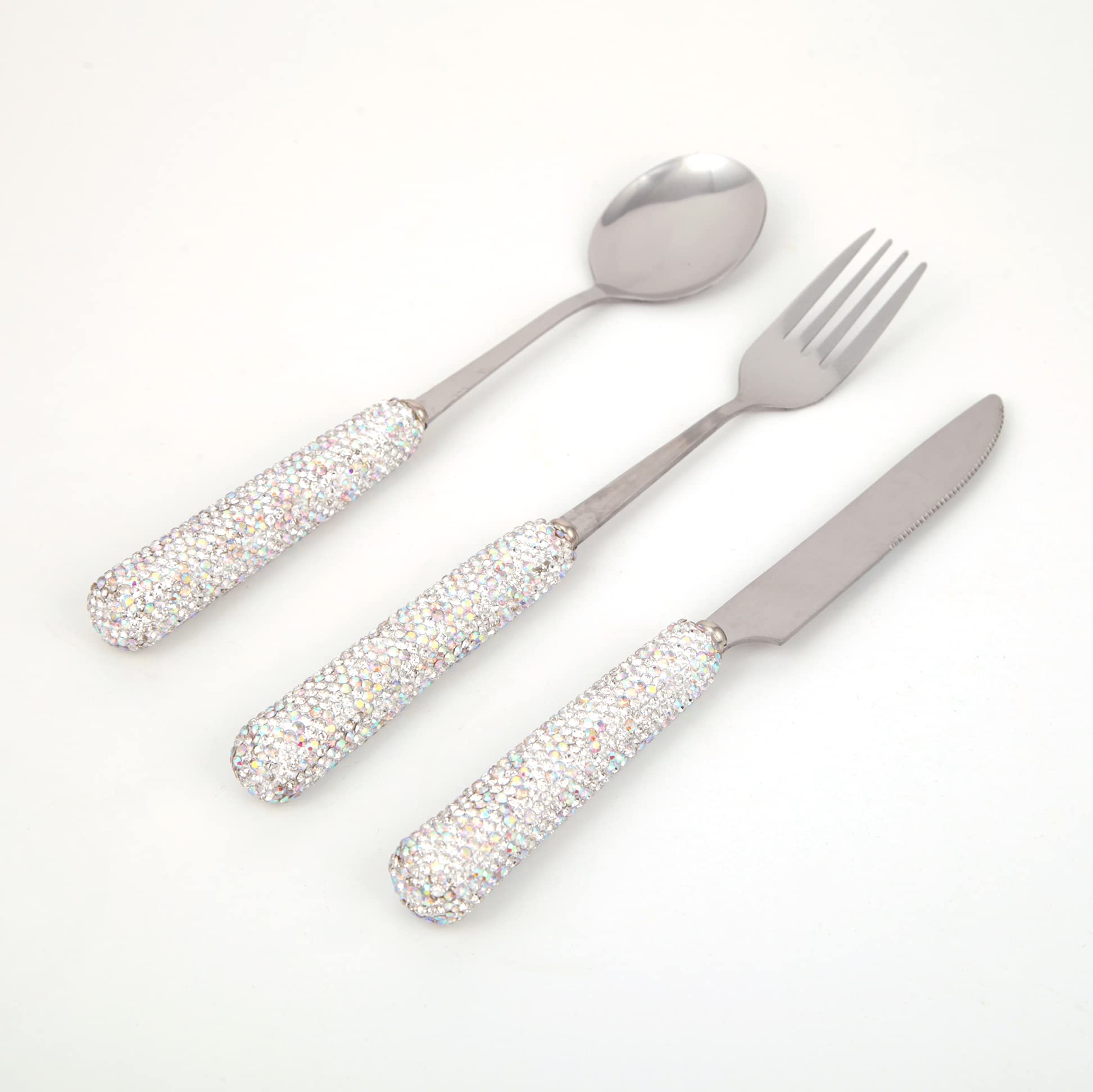 TISHAA Rhinestone Crystal Dazzling Kitchenware Culinary Cooking Utensils, Spoon, Knife, Fork (Spoon)