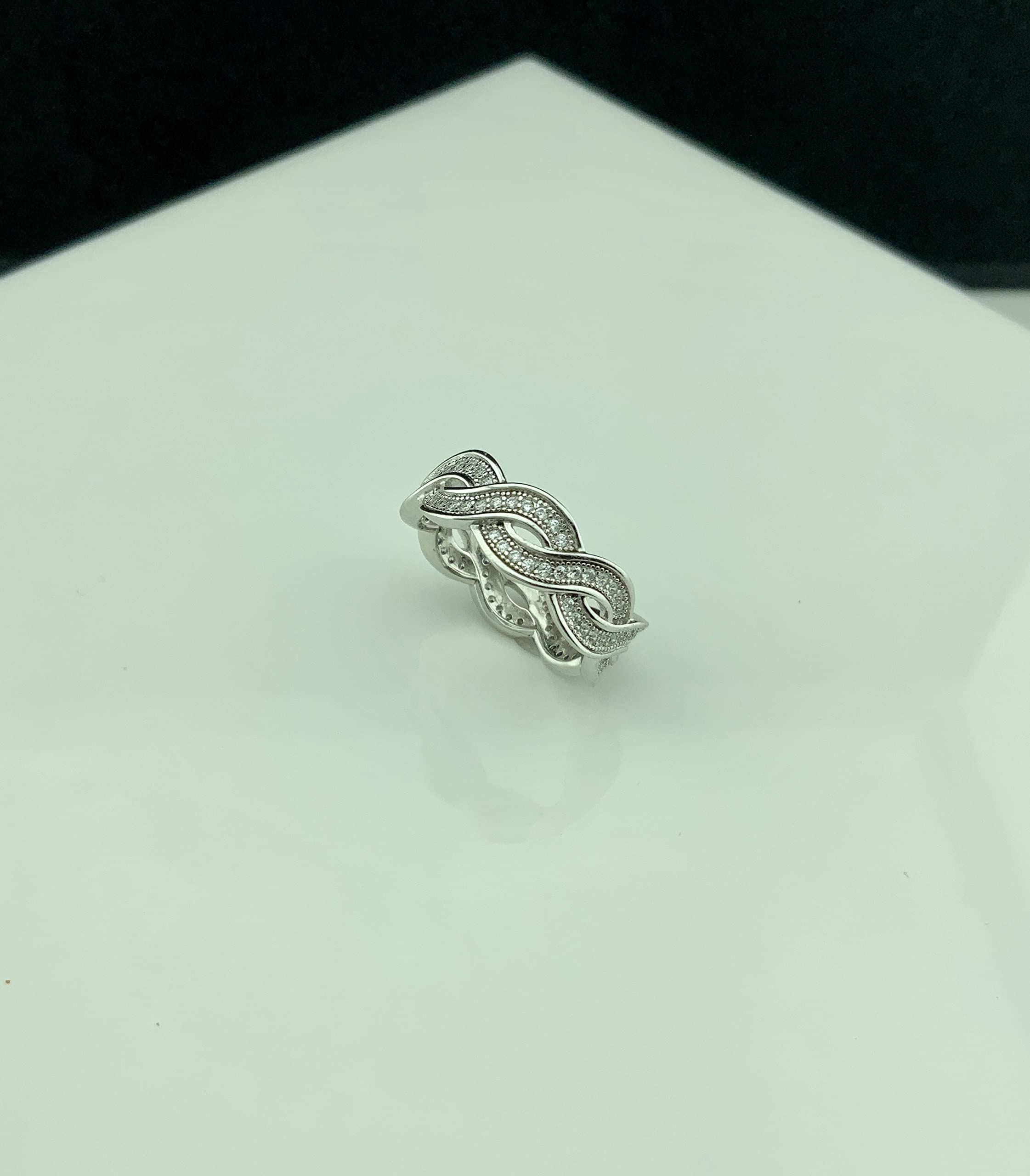 SILVERCLOSEOUT Sterling Silver Cz Infinity Eternity Ring - Size 7
