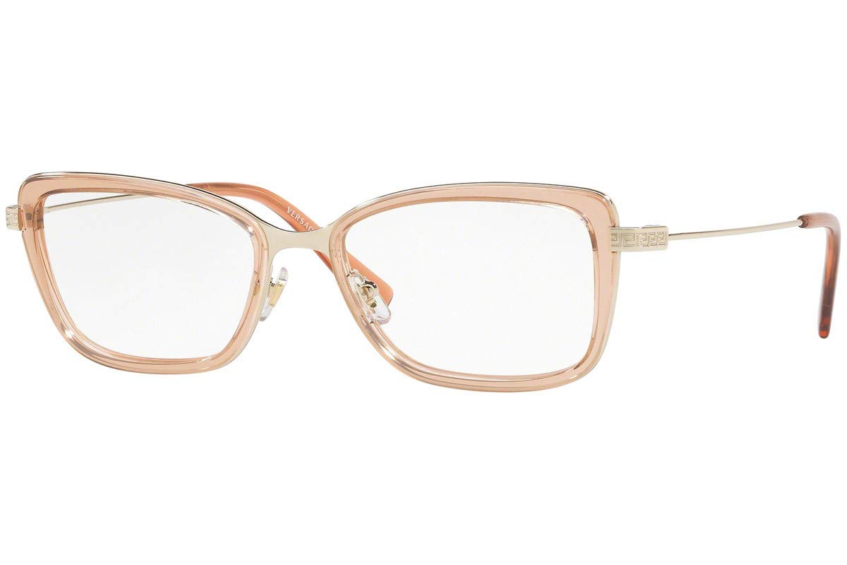 Versace VE1243 Eyeglass Frames 1401-52 - Pale Gold/brown Transp VE1243-1401-52