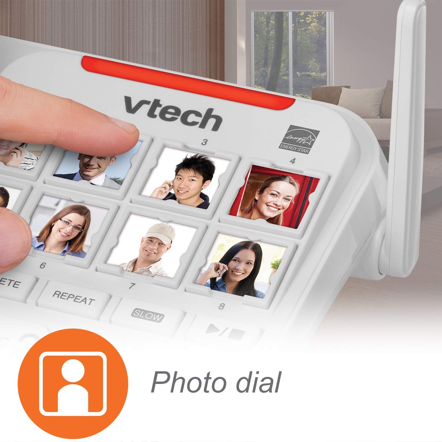 VTech SN5147 Amplified Corded/Cordless Senior Phone System with 90dB Extra-Loud Visual Ringer, Big Buttons & Large Display (Renewed)