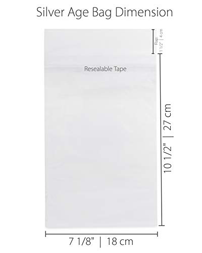 TitanShield Silver Age Re-Sealable Comic Book Bags (150 Count)