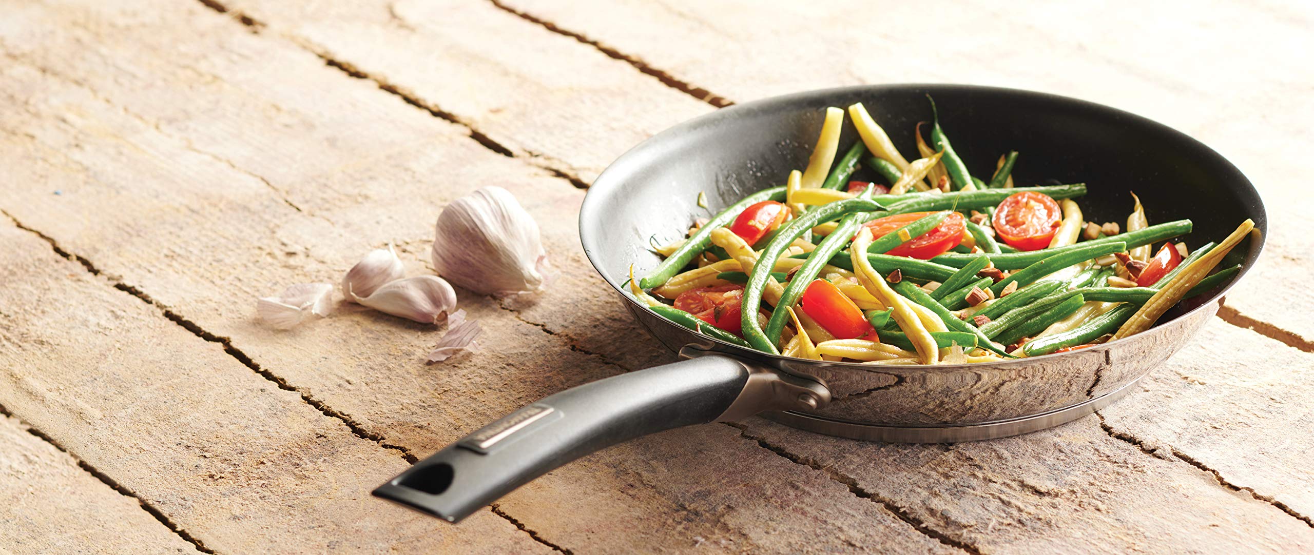 Tramontina Duo Fry Pan with Nonstick Interior Stainless Steel 10 inch, 80154/064DS
