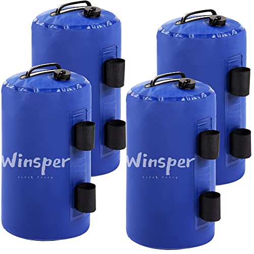 Winsper Canopy Weights Bag, 176 LBS Tent Weights Set of 4-20L Heavy Duty Portable Water/Sand Weights Strong Windproof for Pop up Canopy, Tent, Gazebo, Shelter Upgraded (Blue-20L)