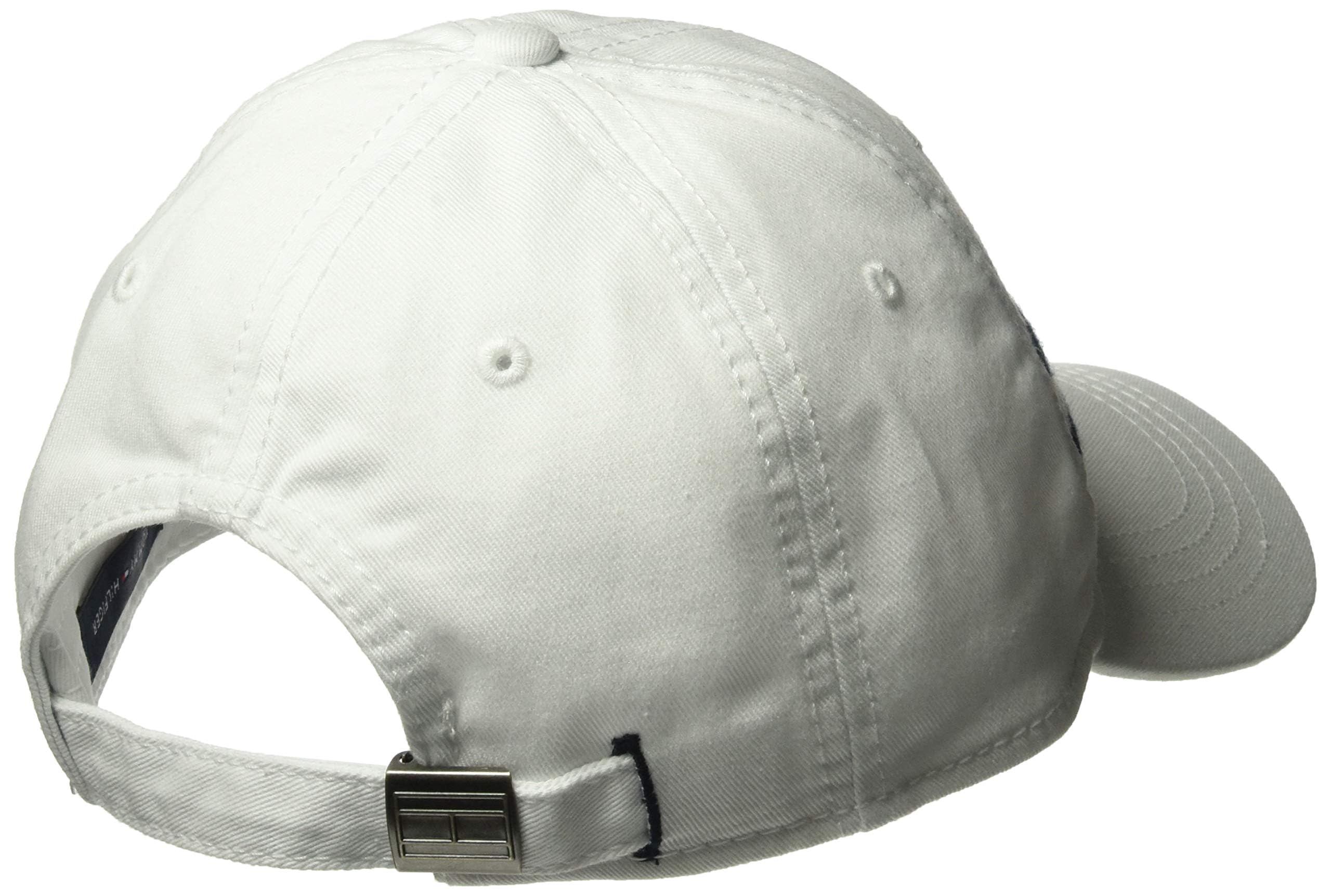 Tommy Hilfiger Men's Cotton Avery Adjustable Baseball Cap, navy blazer/racing red, O/S