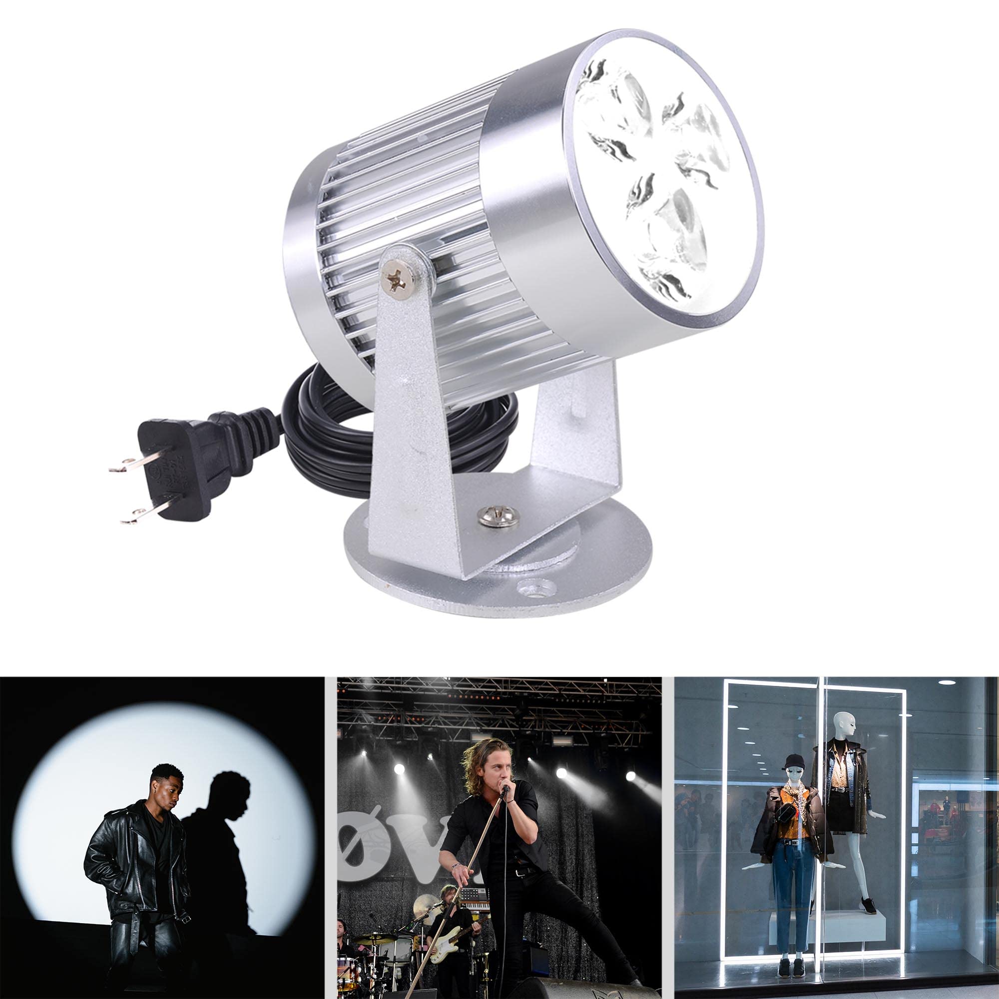 Yescom 3W 3 LED Aluminum Stage Effect Pinspot Light DJ Disco Club KTV Party Display White Lighting Spot Lamp