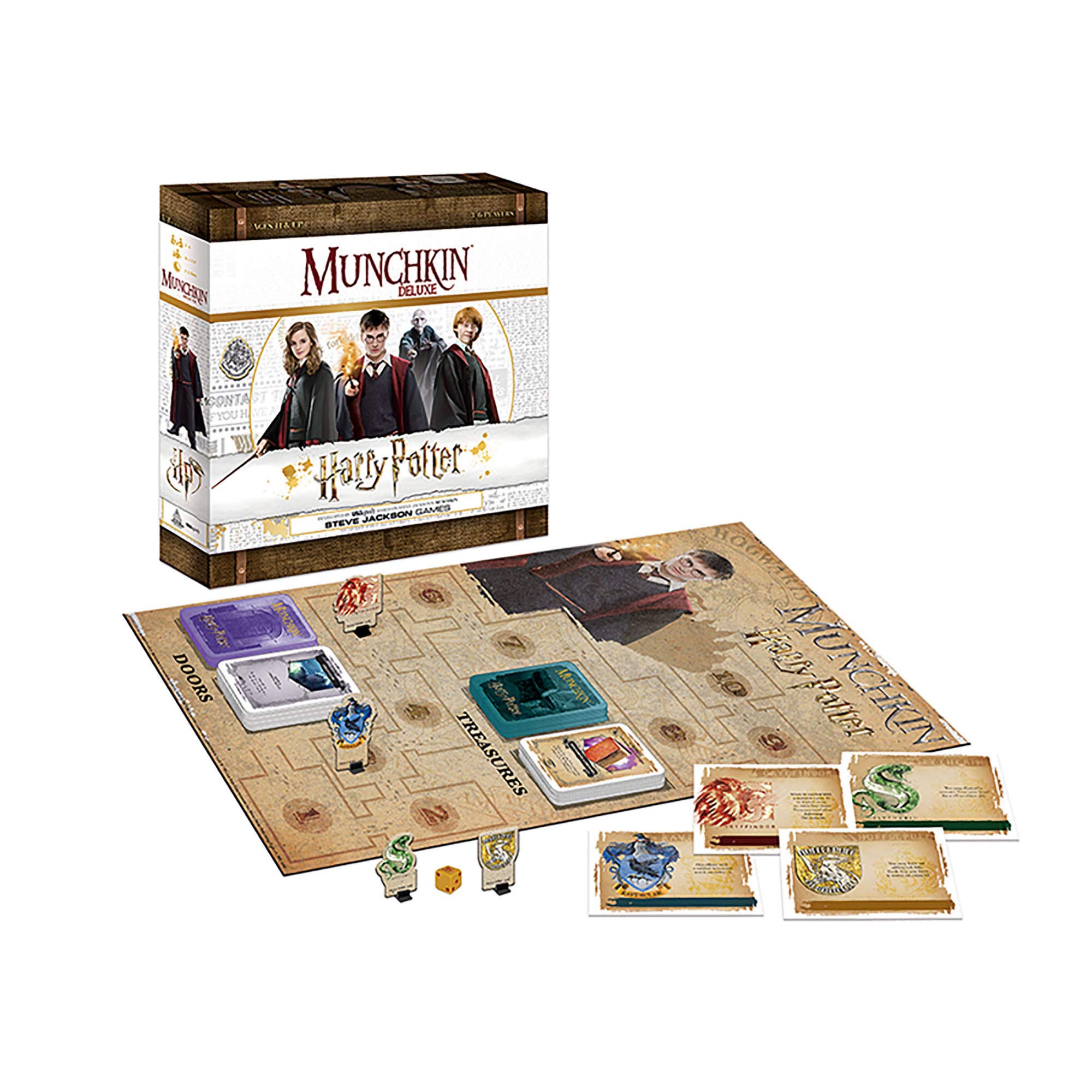 USAOPOLY Munchkin Deluxe Harry Potter Board Game | Officially Licensed Harry Potter Gift | Collectible Steve Jackson's Munchkin Game, Mixed Colours
