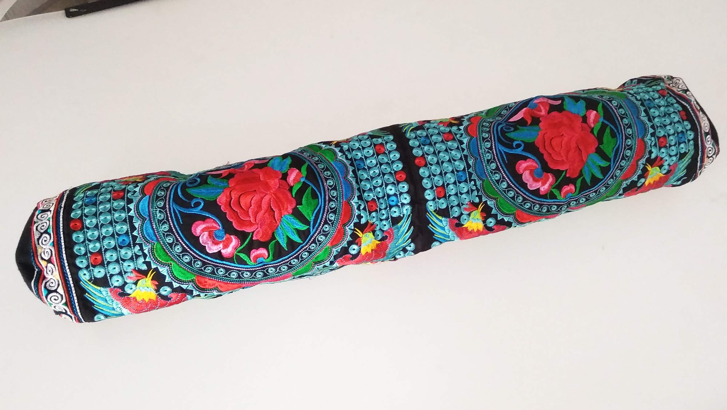 Yoga Mat Handmade Fabric Bag Accessory Blue Carrier Gym Tribal Art Thai Craft 5