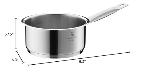 WMF Sauce pan Ø 16 cm Approx. 1,4l Gourmet Plus Inside Scaling Vapor Hole Made in Germany Metal lid Cromargan Stainless Steel Suitable for All Stove Tops Including Induction Dishwasher-Safe
