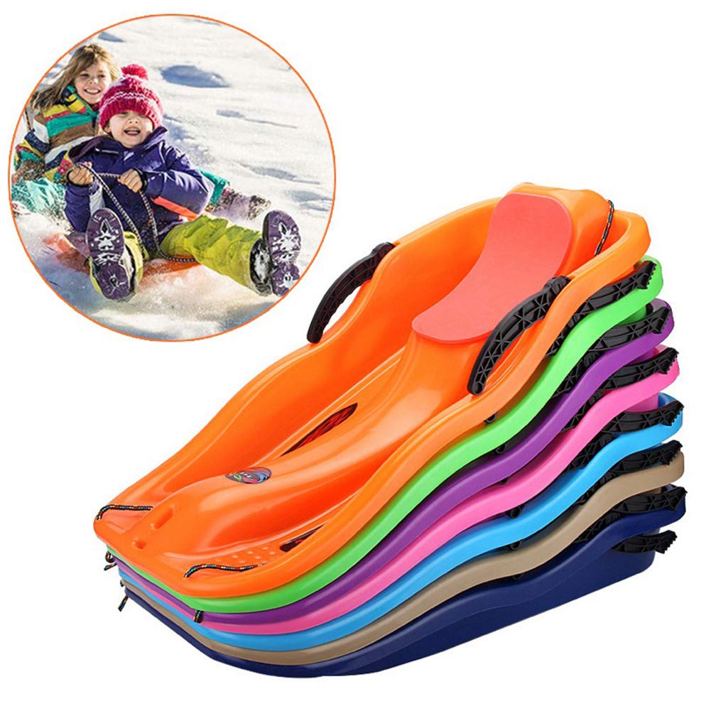 Yimeezuyu Snow Sled Kids Toboggan Downhill Pull Sled Sand Grass Skiing Snowboard Boat Sleigh for Unisex Kids Adults