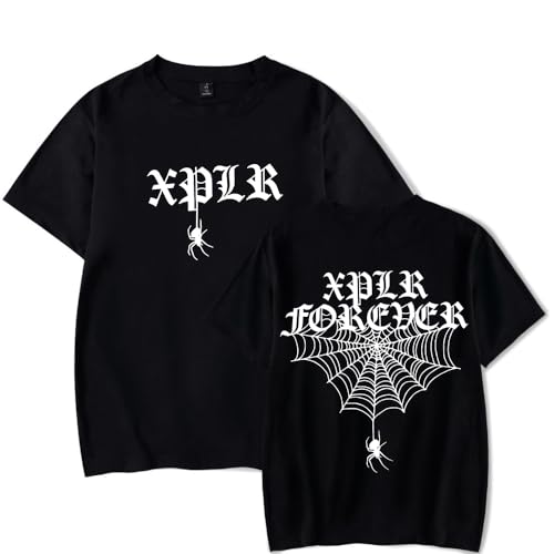 YQPTZJBE XPLR Spider Hell Week Merch Halloween Cosplay T-Shirt Women/Men Tshirt Summer Tee (Black,xx_l)