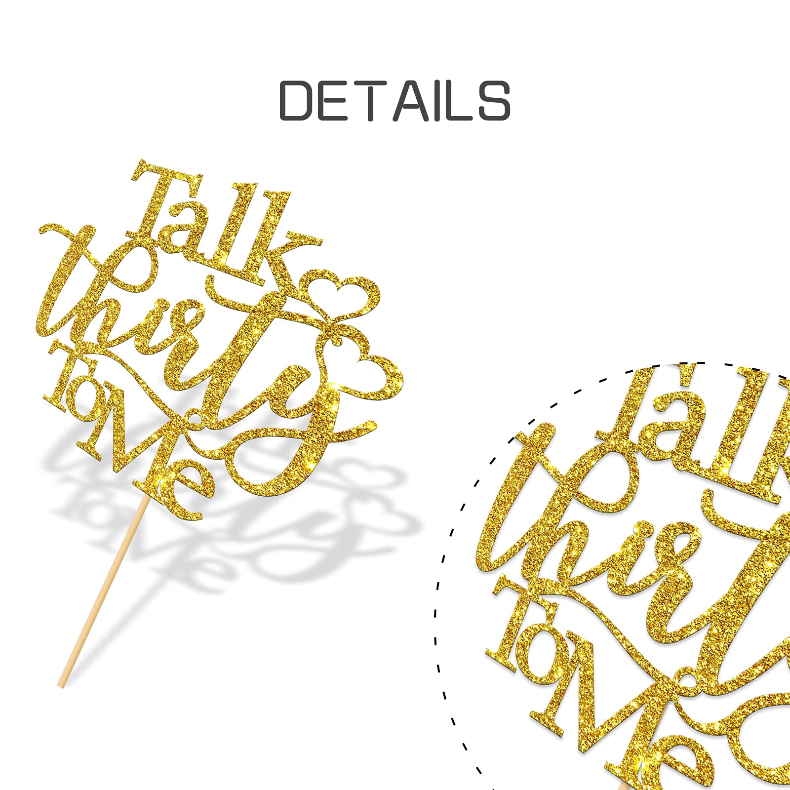 WeBenison Talk Thirty to Me Cake Topper Happy 30th Birthday Cake Supplies Dirty Thirty Birthday Party Decorations Gold Glitter