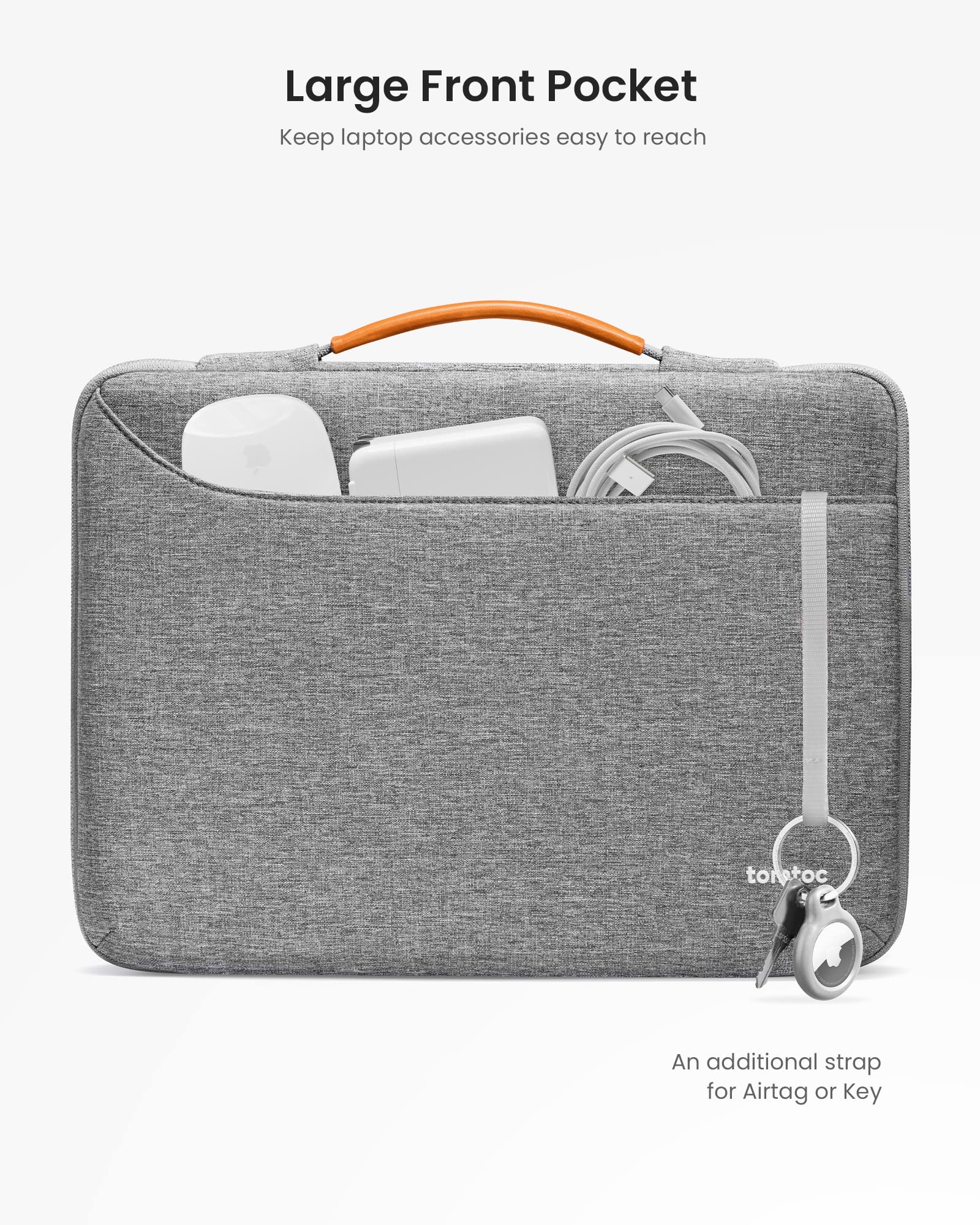 tomtoc 360 Protective Laptop Sleeve for 13-inch MacBook Air M3/A3113 2024, M2/A2681, M1/A2337, MacBook Pro M2/A2686, M1/A2338, Water-Resistant Accessory Case Bag for 13-inch iPad Pro M4/iPad Air M2