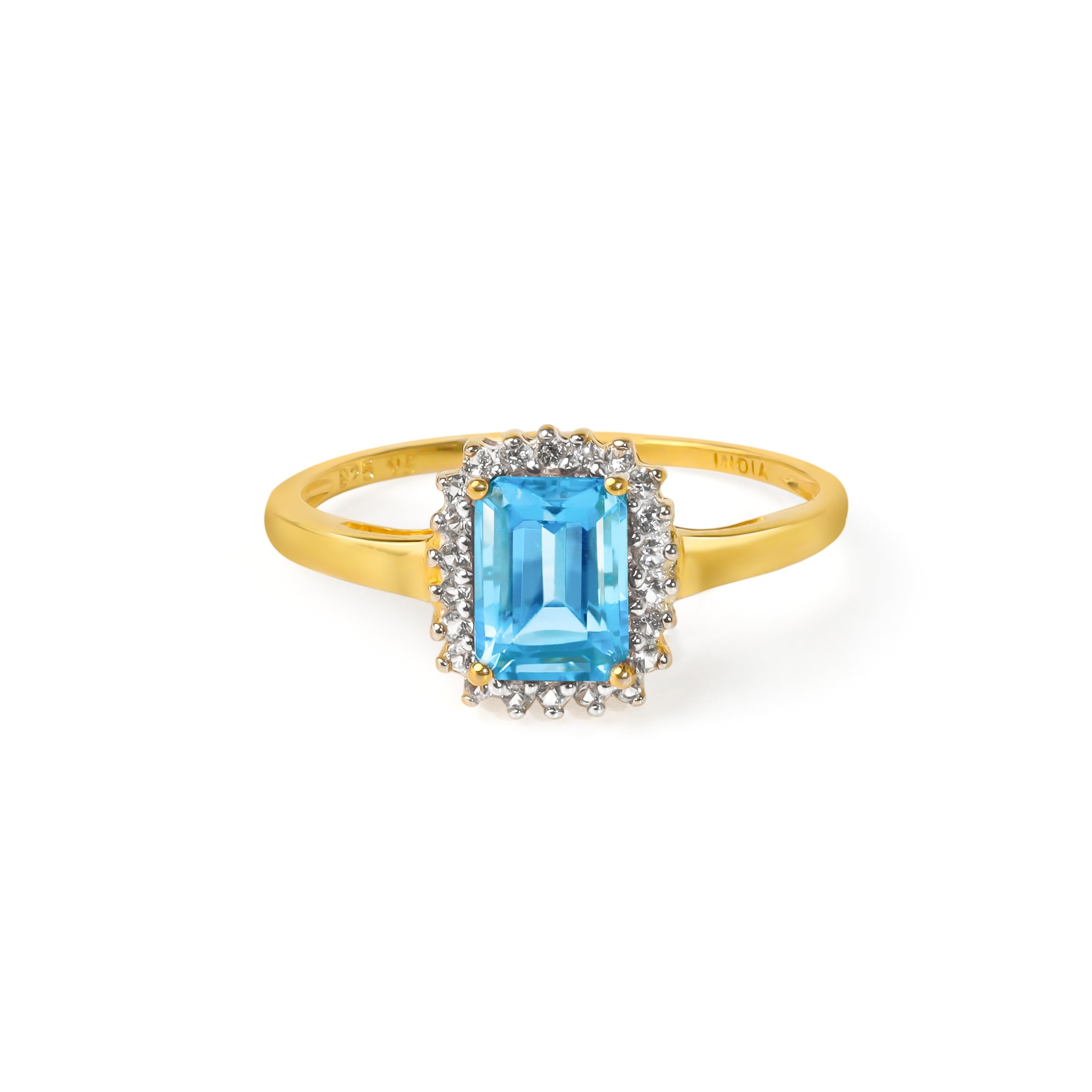 YoTreasure 1.22 ct. t.w. Swiss Blue Topaz 10kt Yellow Gold Engagement Ring