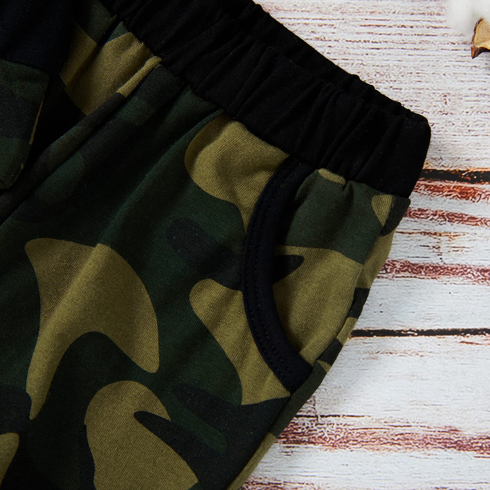 Viworld Baby Boy Pant Outfits Cooler Version of Dad Hoodie Camouflage Pants 2Pcs Casual Clothes(Black,18-24M)