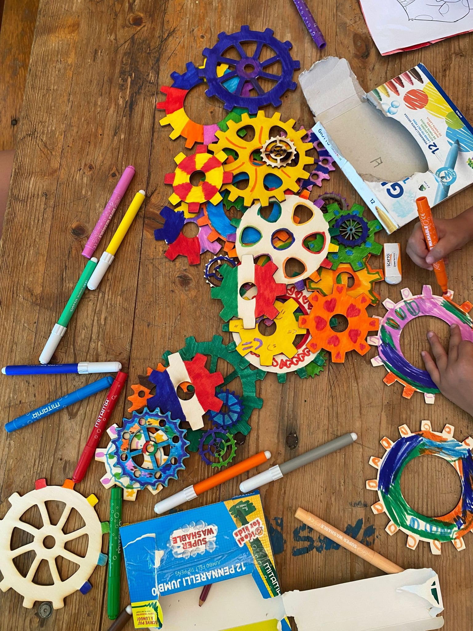 Wooden Gear Set up to 5.9" Unfinished Crafts & Decorations Steampunk Design DIY Paint the Gears Craft Supplies