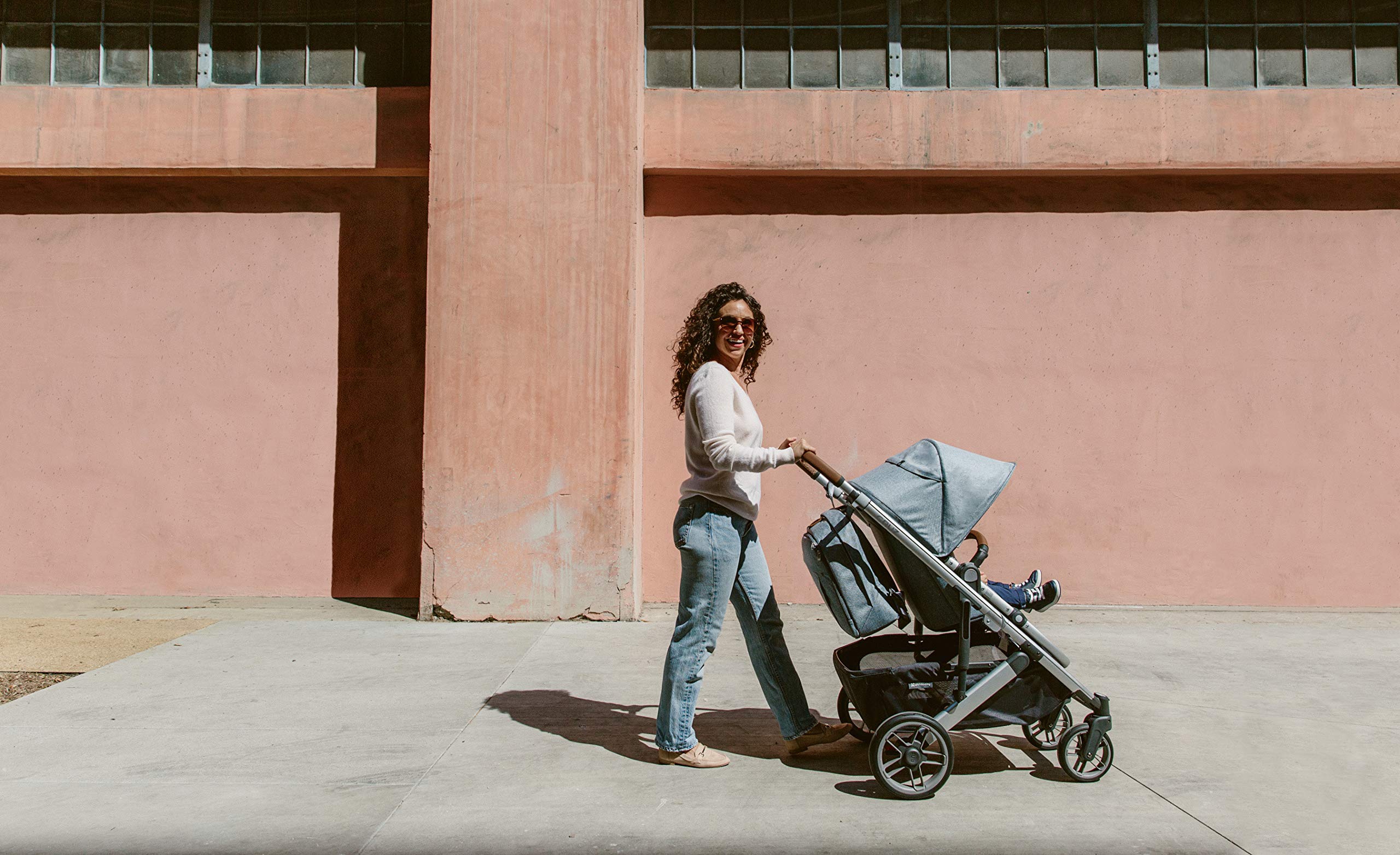 UPPAbaby Cruz V2 Stroller - Jordan (Charcoal Melange/Silver/Black Leather) + Mesa Infant Car Seat - Jordan (Charcoal Melange) Merino Wool
