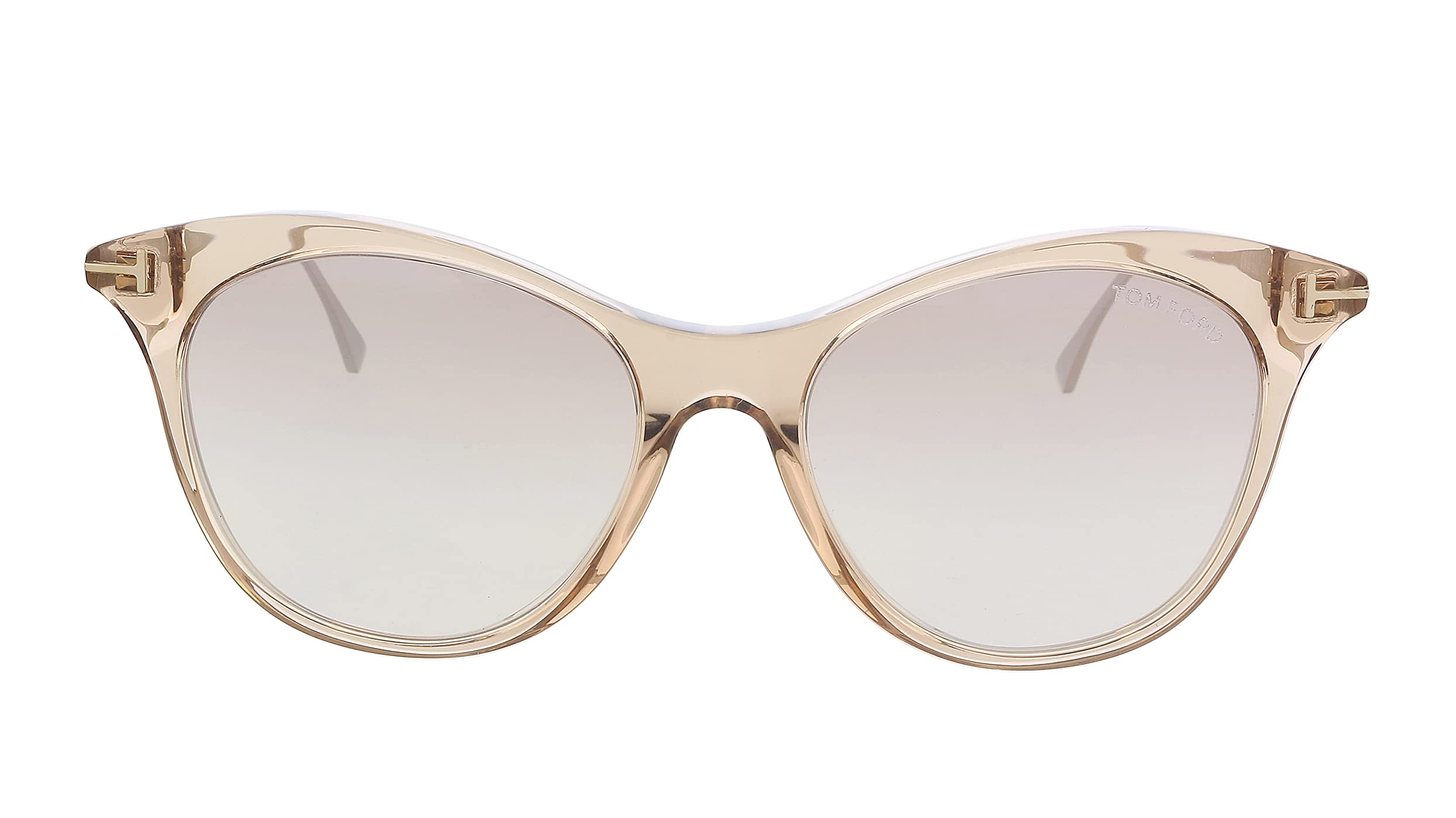 Tom Ford Oval Sunglasses TF662 Micaela 45G Transparent Brown/Gold 53mm FT0662