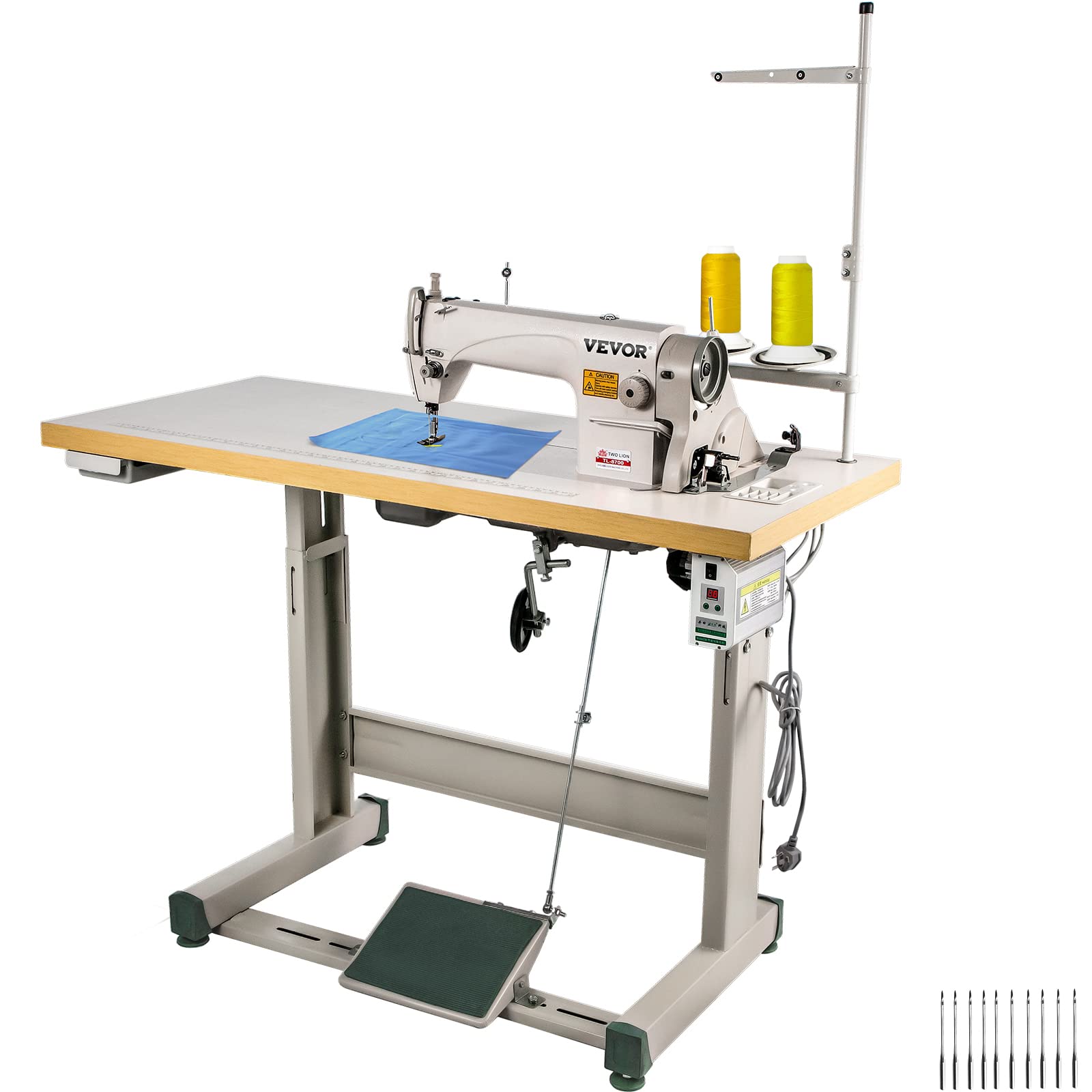 VEVOR Industrial Sewing Machine DDL8700 Lockstitch Sewing Machine with Servo Motor + Table Stand Commercial Grade Sewing Machine for Sewing