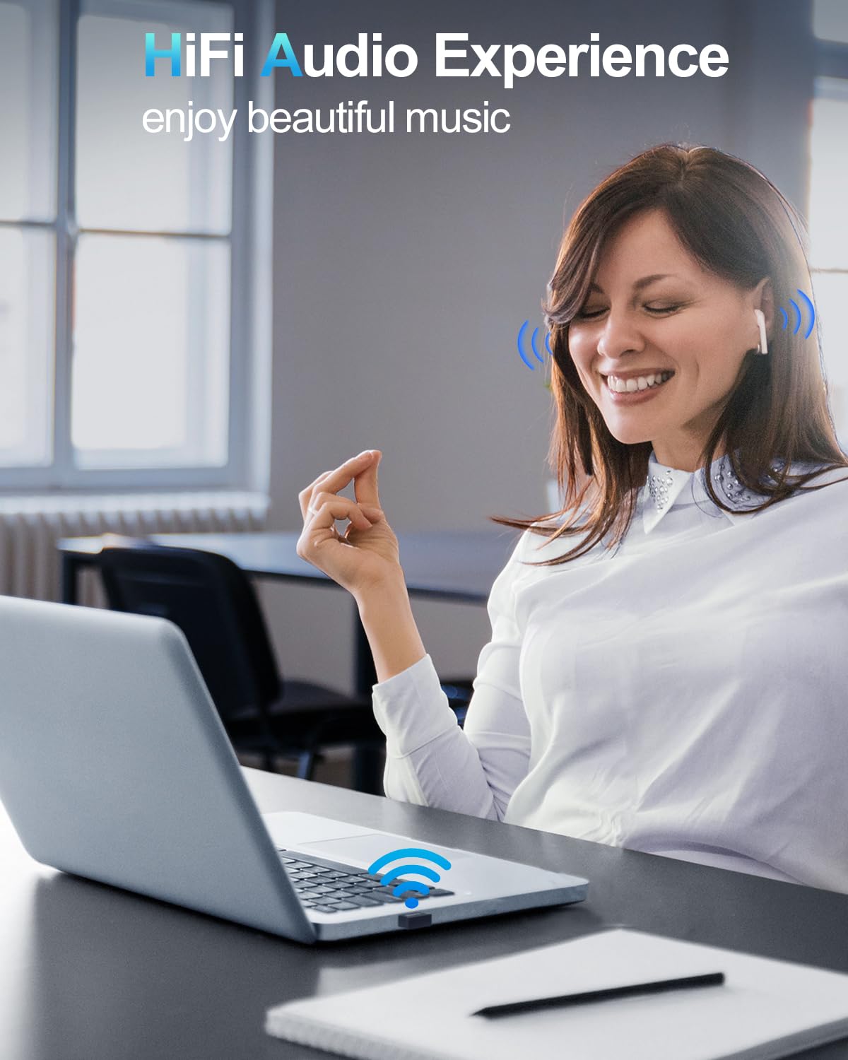 ZEXMTE USB Bluetooth Adapter for PC, 5.4 Bluetooth Dongle, Long Range Bluetooth Transmitter&Receiver, Plug-and-Play for Desktop, Laptop, Mouse, Keyboard, Headsets, Speakers Support Windows 11/10/8.1/7