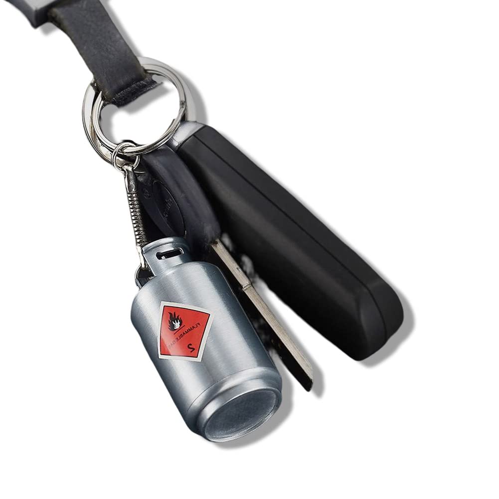 YUIQIEUY Permanent Match Lighter,Flint Metal Keychain Match,Fire Starter Permanent Match,Waterproof Emergency Survival Camping Keychain Lighter for Outdoor(Without Gas) (Green Gas Tank)