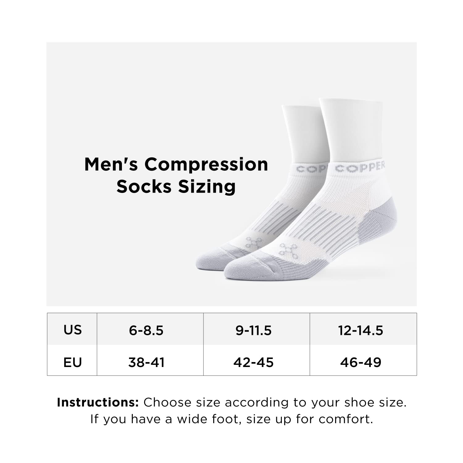 Tommie Copper - Men's Performance Compression Ankle Socks - White - 9-11.5