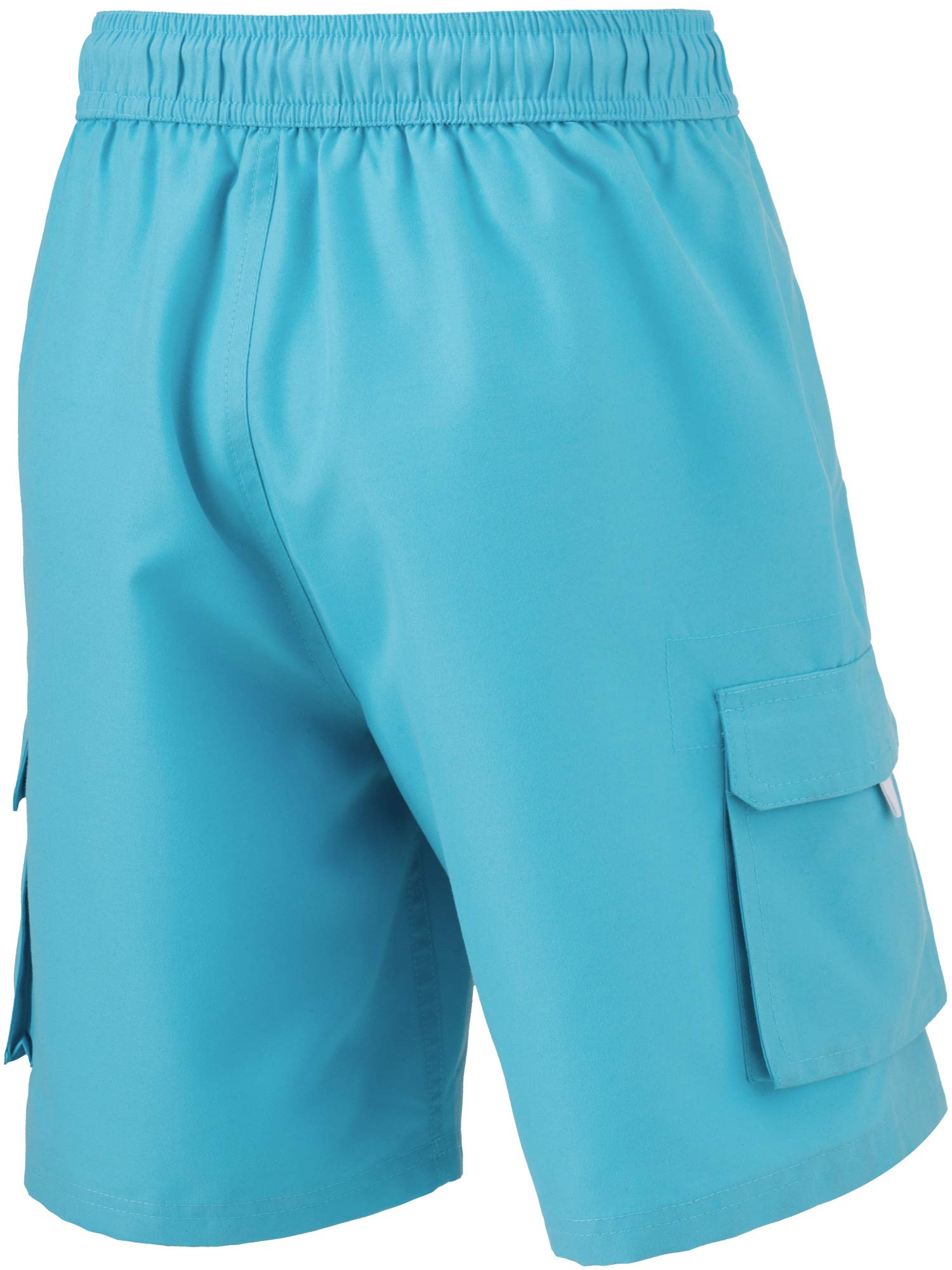 TSLA Boys Swim Trunks, Quick Dry UPF 50+ Beach Board Swim Shorts, Swimsuit Swimwear with Inner Mesh Liner, Solid Trunks Aqua, 6