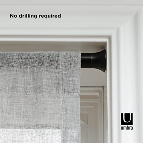 Umbra Chroma Tension Rod β Adjustable Tension Curtain Rod for Curtains and Sheer Curtains, 54 to 90 Inches, Black