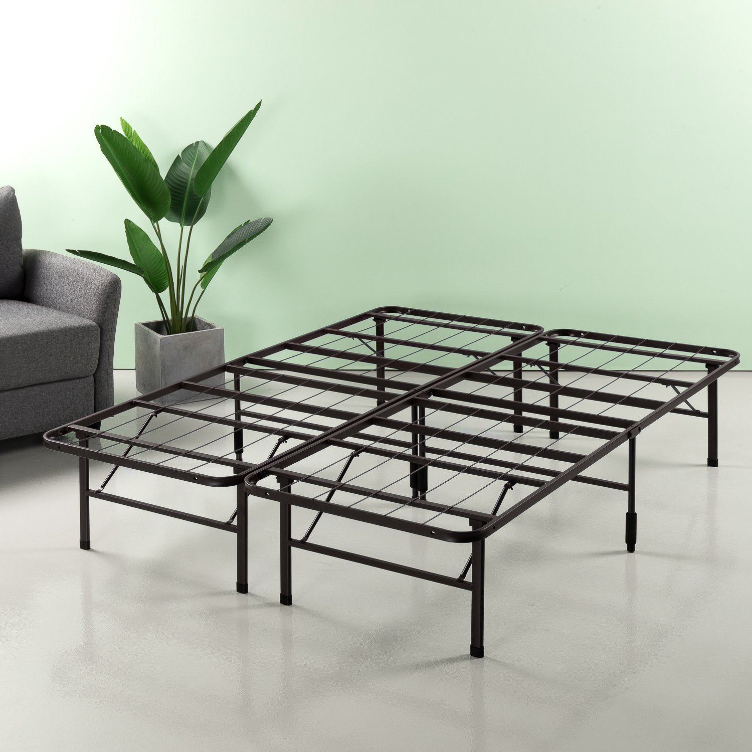 Zinus 14 Inch SmartBase Mattress Foundation/Platform Bed Frame/Box Spring Replacement/Quiet Noise-Free/Maximum Under-bed Storage in Industrial Brown, Full