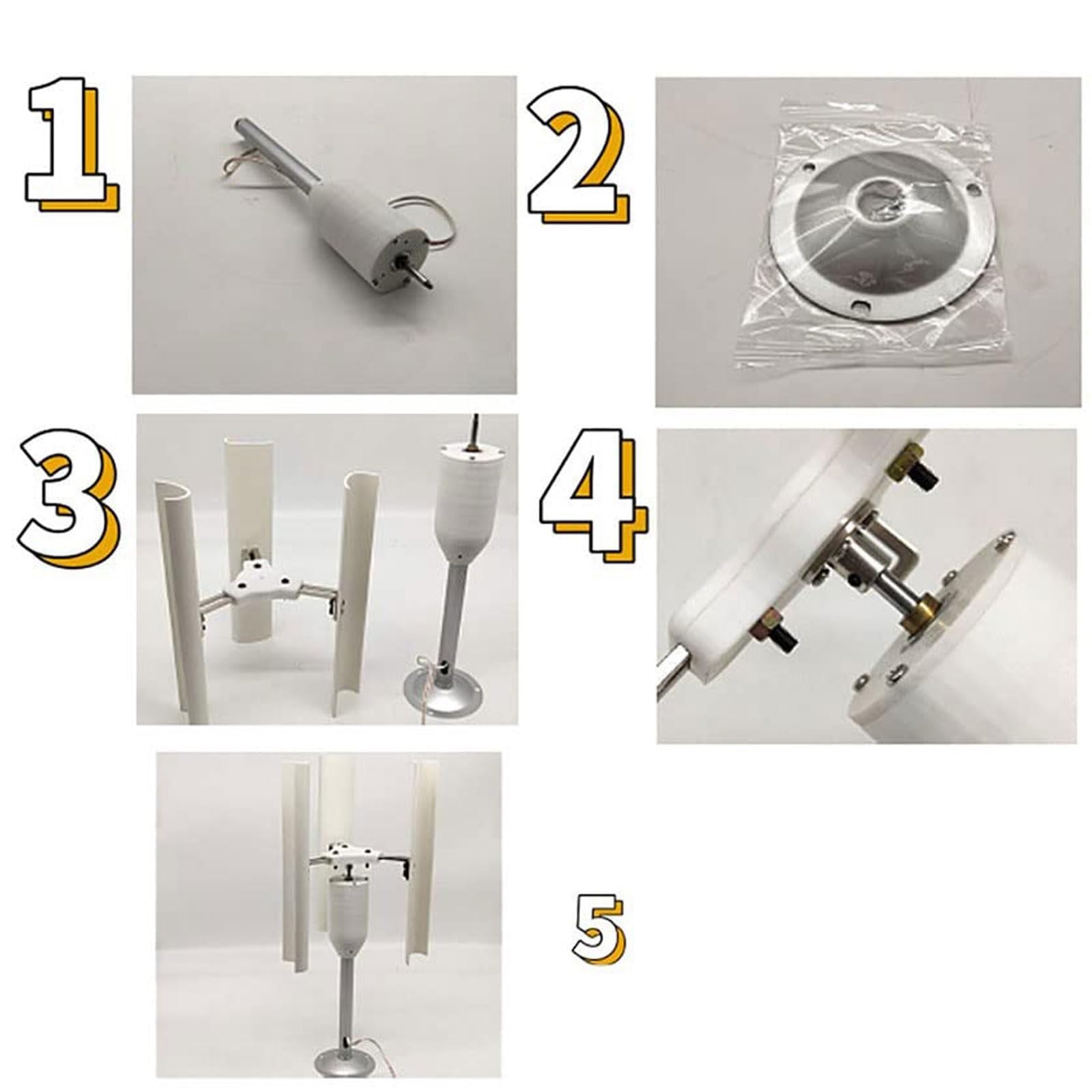 XRIPAY 3 Blades Vertical Axis Wind Turbine Model, 20W DIY 3 Phase Permanent Magnet Generator 1-20 V Windmill Wind Turbine Eaves Roof Permanent Magnet Generator