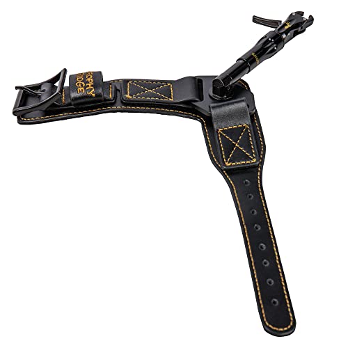 Trophy Ridge Shootout Compact Dual-Caliper Archery Bowhunting Release - 360° Swivel Arm, Adjustable Length, Trigger Travel Tuning, Premium Leather Buckle Strap, Black