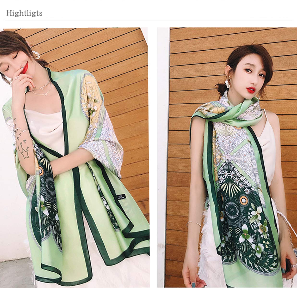 YMXHHB Fashion Scarves Scarf Silk Feeling Scarves Long Lightweight Sunscreen Shawls for Women (Y16)