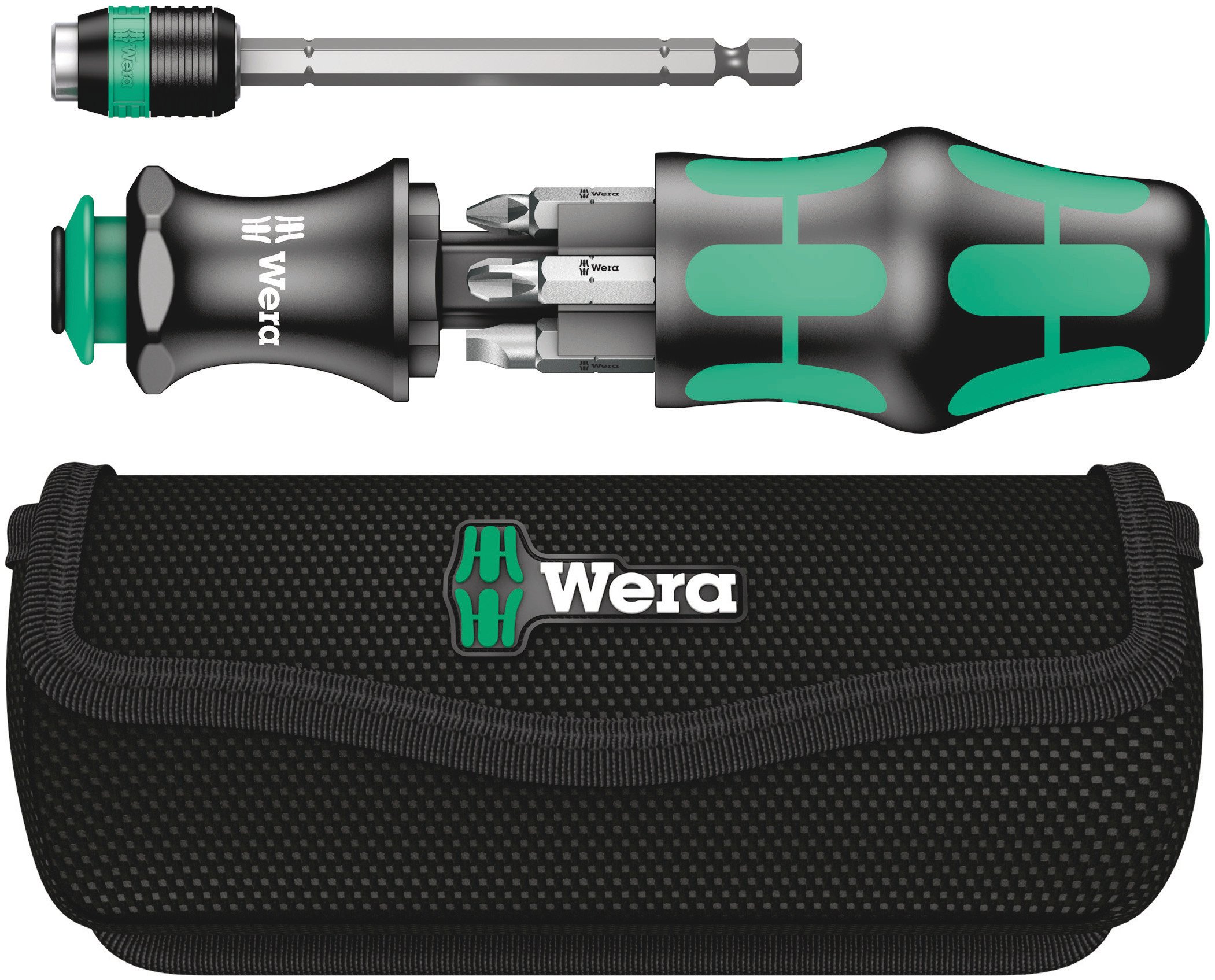 Wera Tool-Check Plus Bit Ratchet Set with Sockets + Kraftform Kompakt 25 Pouch Set