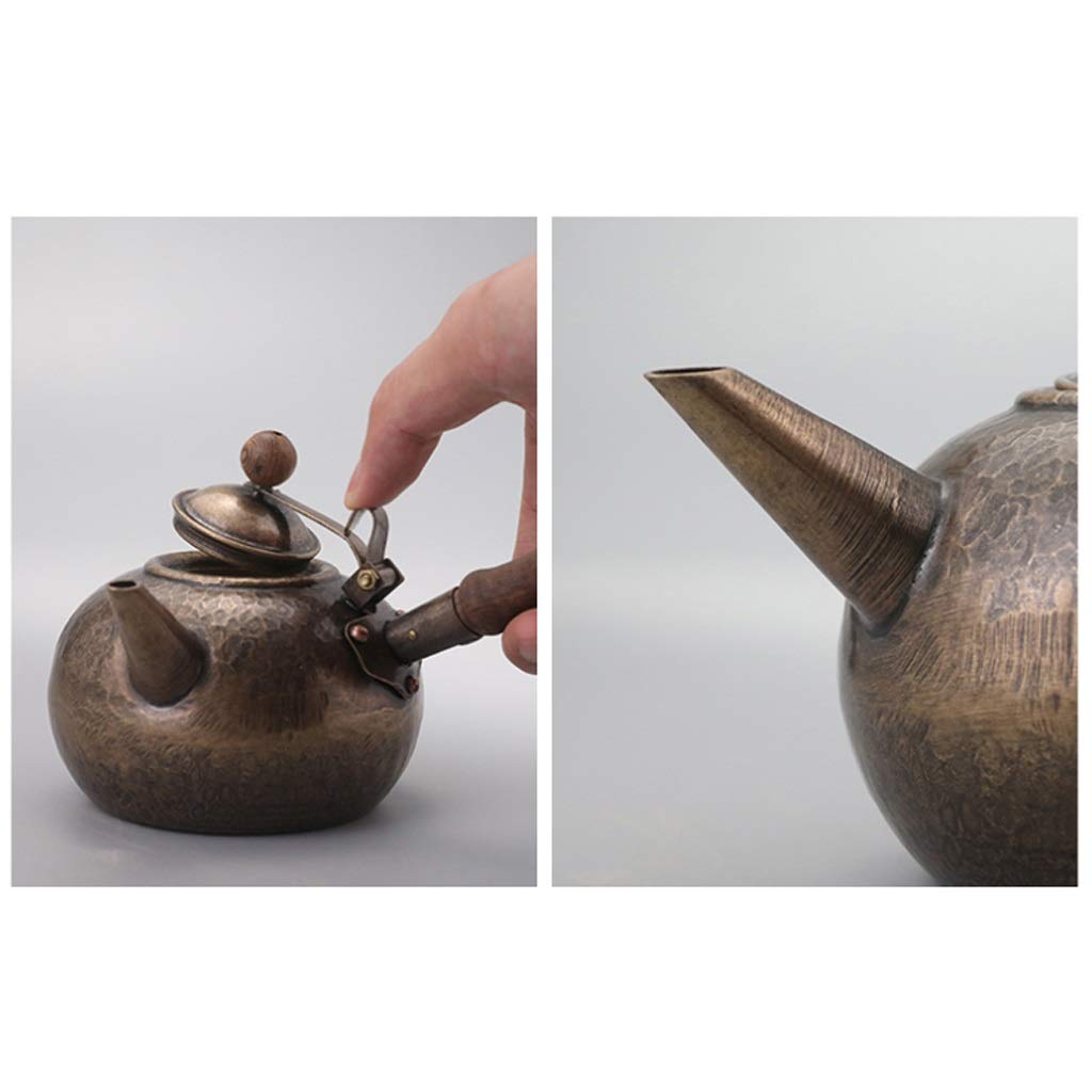 ZNZN Copper Kettle Retro Chinese Teapot Handmade Stylish Small Teapot with Creative Anti-scalding Handle Design (210ml,7.1oz) Multifunctional Water Kettle (Color : C)