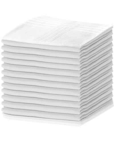 Umo Lorenzo Pocket Square Handkerchiefs for Men Soft 100% Cotton Hankies (12 Pack)