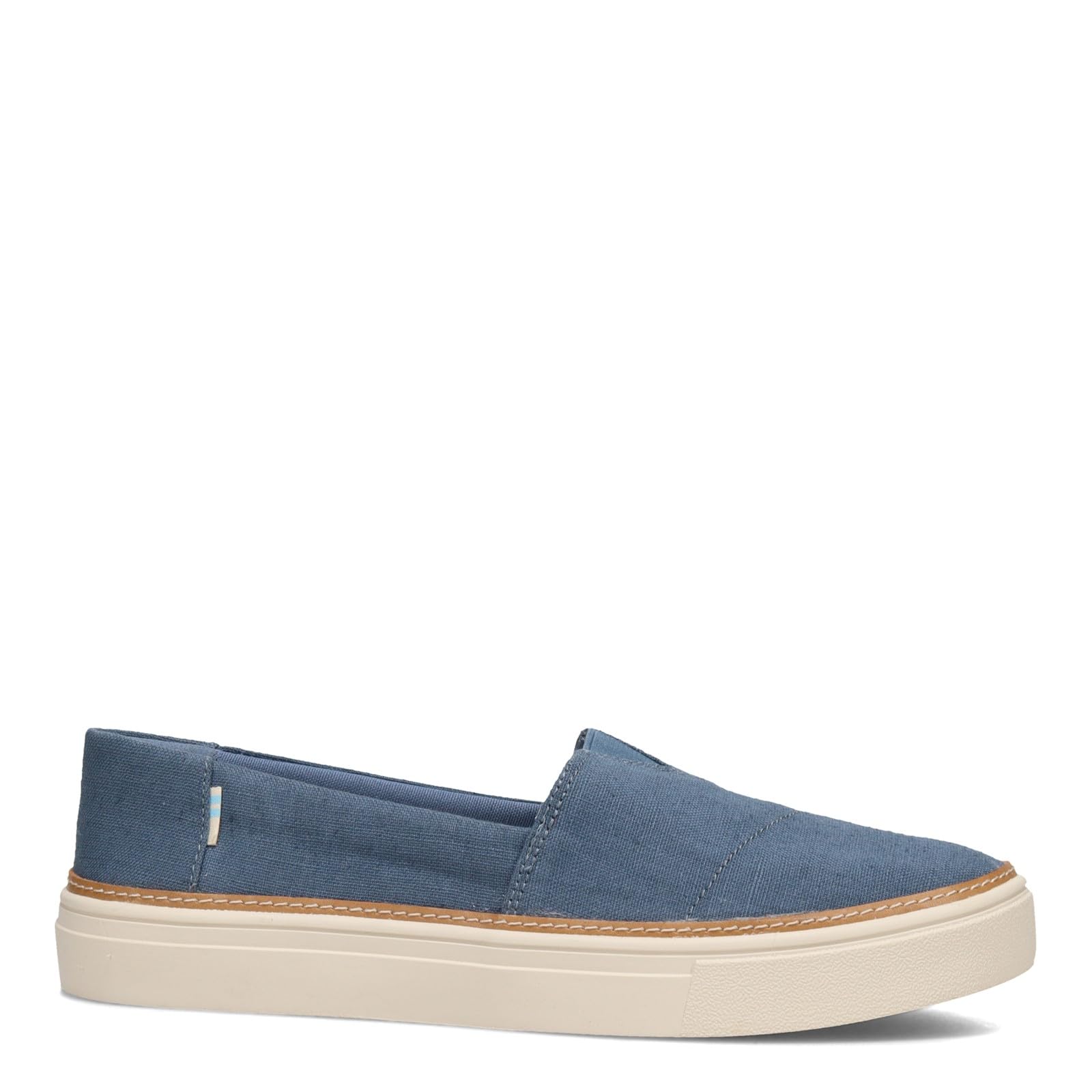 TOMS Women's Parker Linen Slip On Sneaker Slate Blue Textured Linen